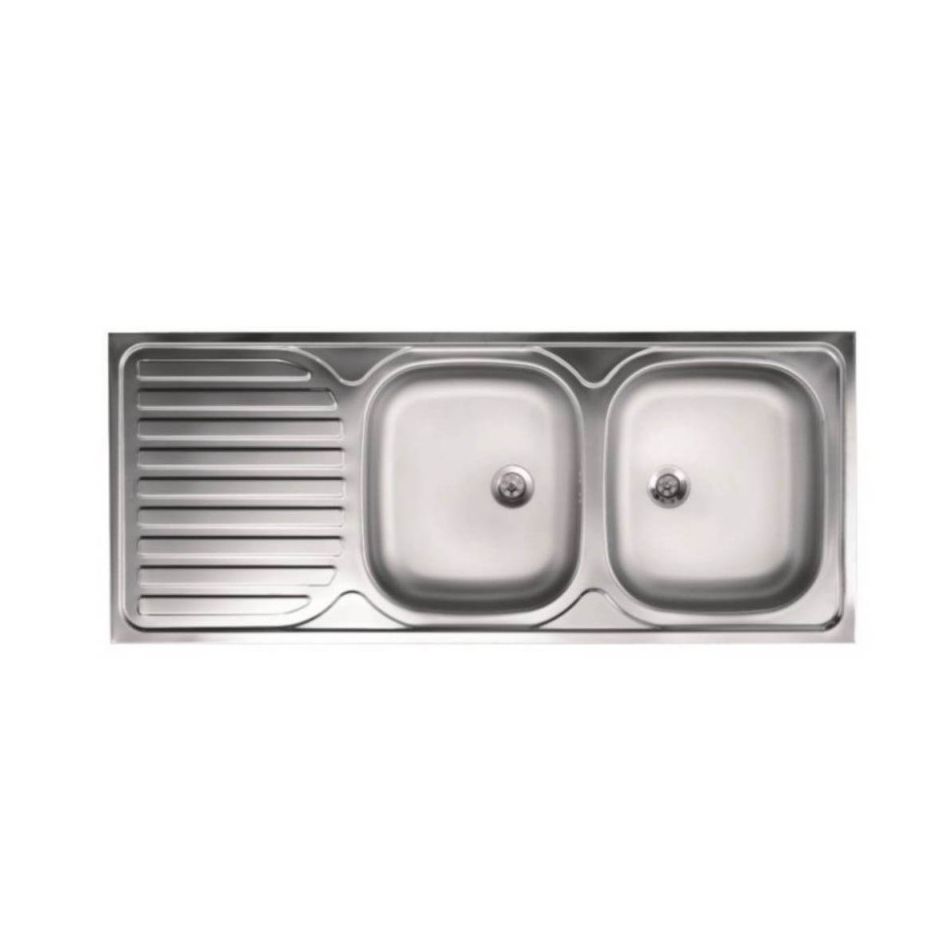 LAVELLO INOX APPOGGIO 120X50CM 2 VASCHE CON GOCCIO | Bricomarket